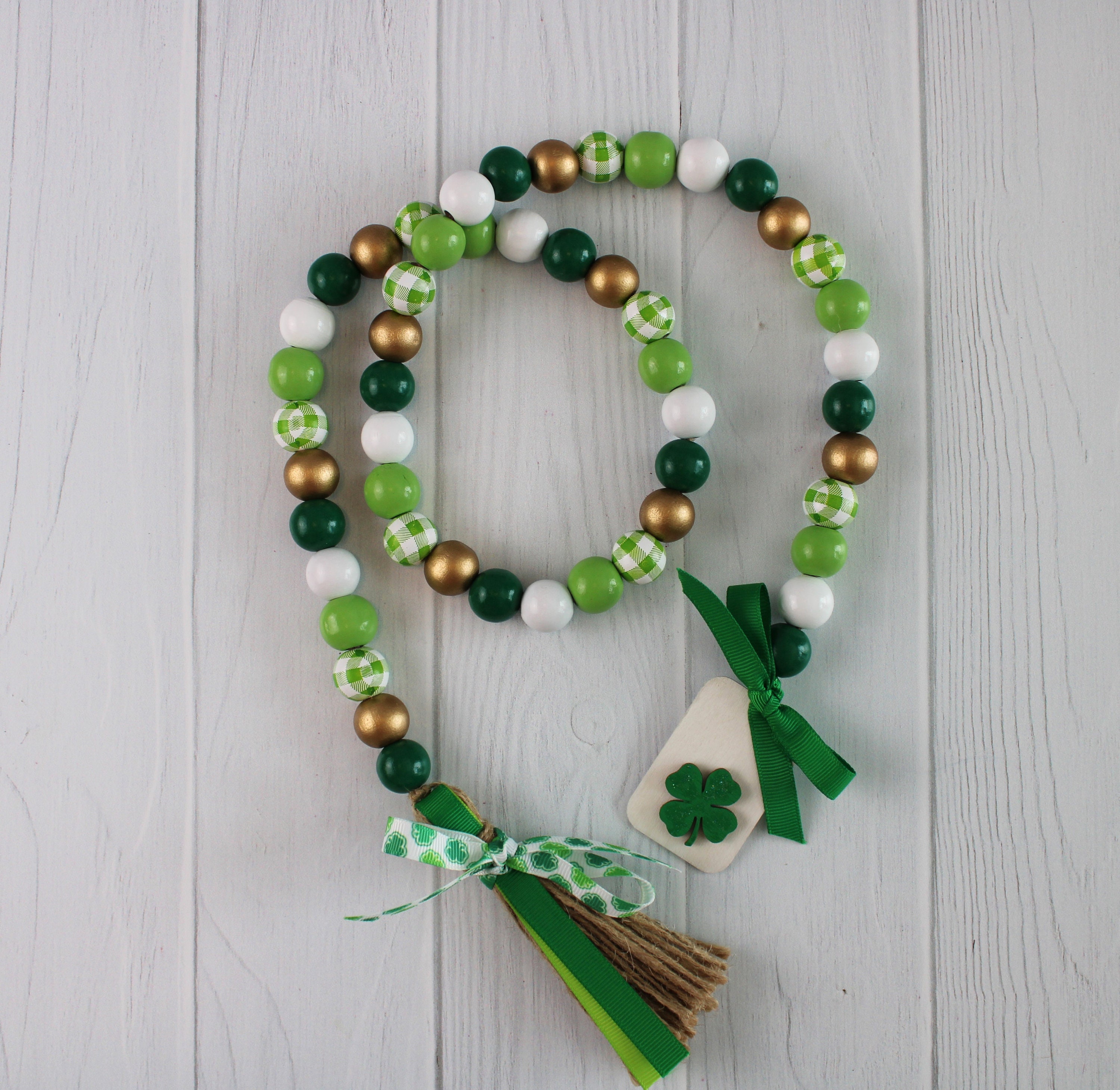 St. Patrick's Day Wood Bead Garland St. Patrick's Day - Etsy