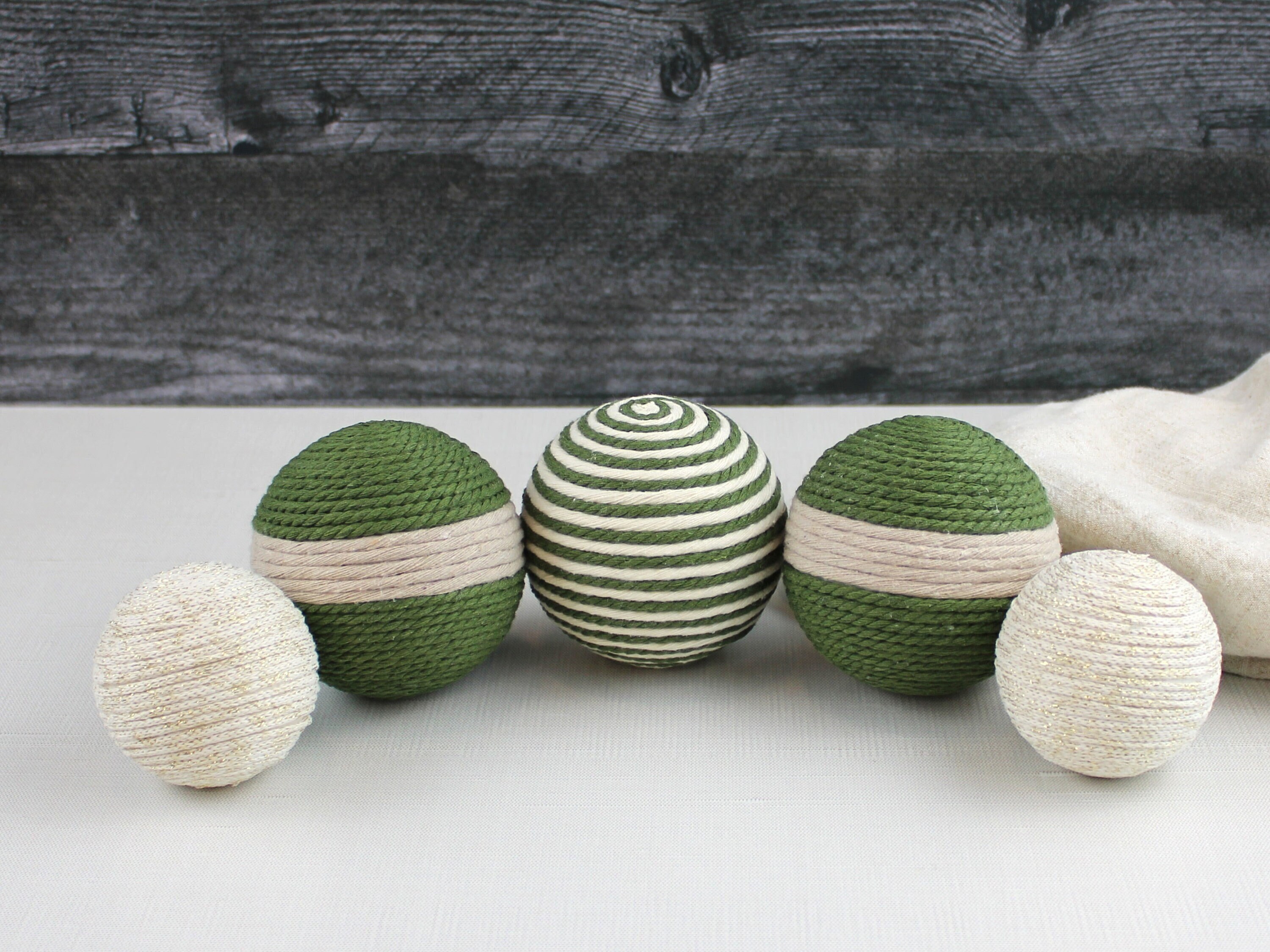 Macrame Wrapped Balls, Decorative Balls, Decorative Yarn Balls, Home ...