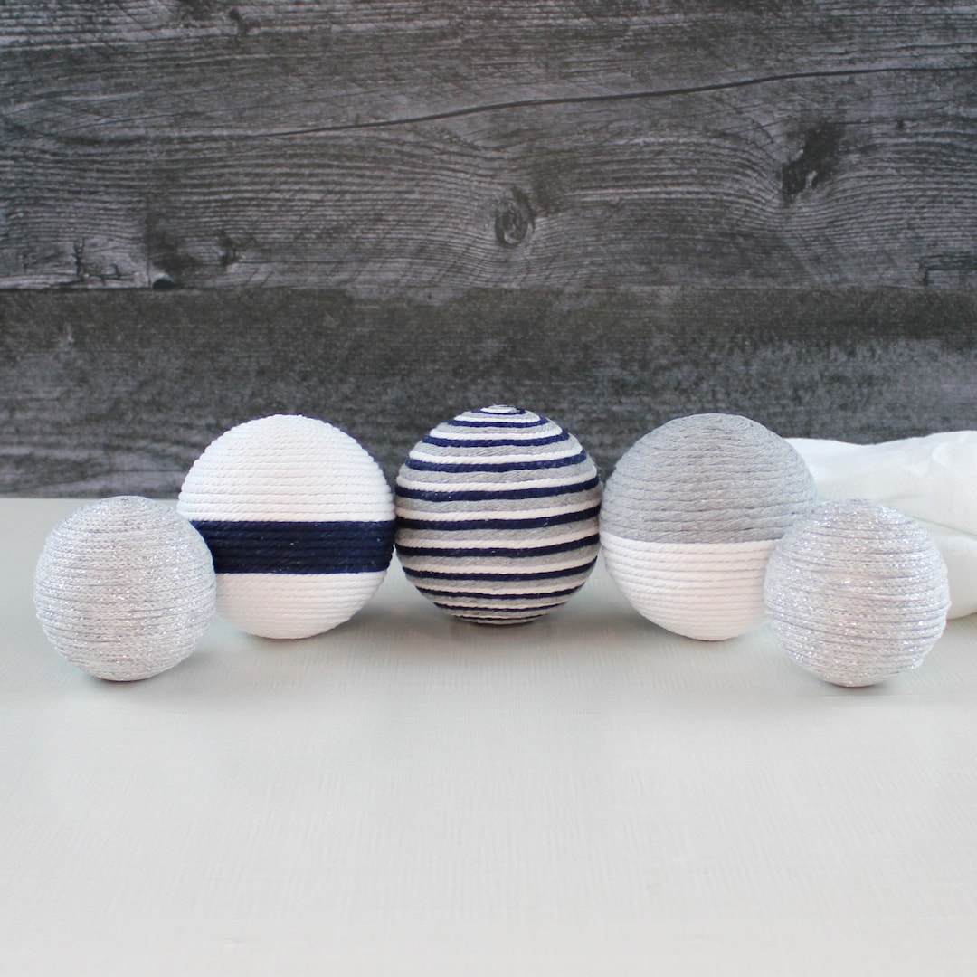 Macrame Wrapped Balls, Decorative Balls, Decorative Yarn Balls, Home ...