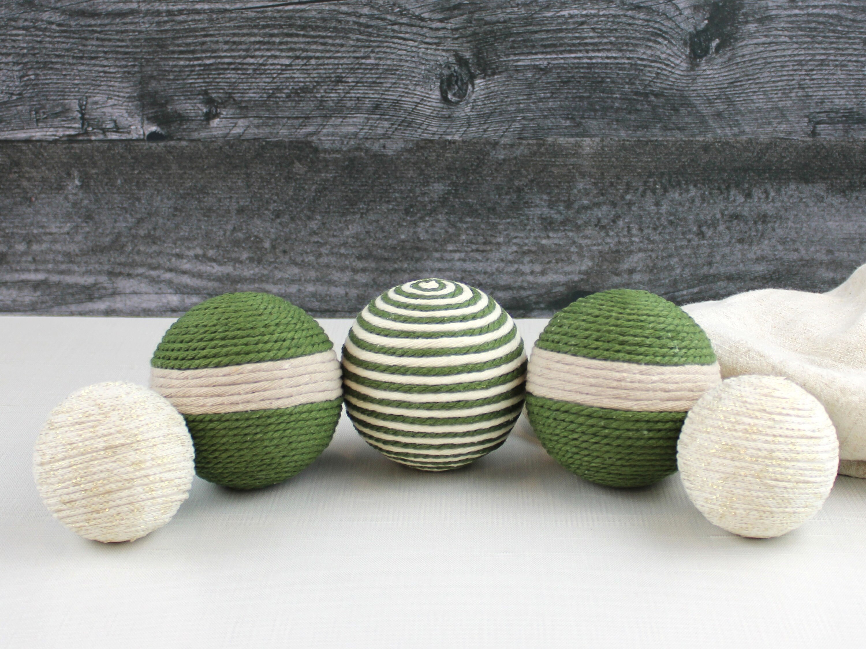 Macrame Wrapped Balls, Decorative Balls, Decorative Yarn Balls, Home ...