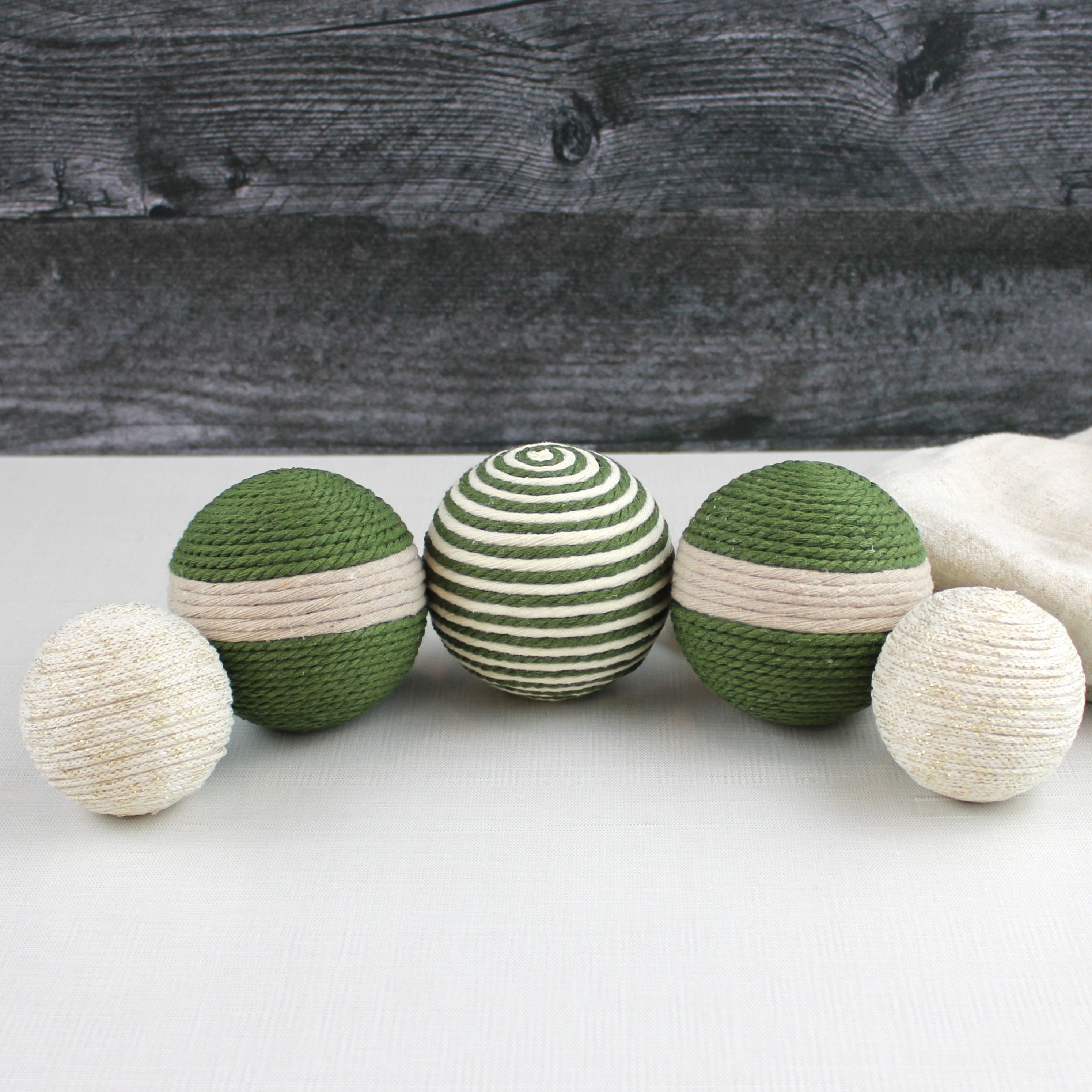 Macrame Wrapped Balls, Decorative Balls, Decorative Yarn Balls, Home ...