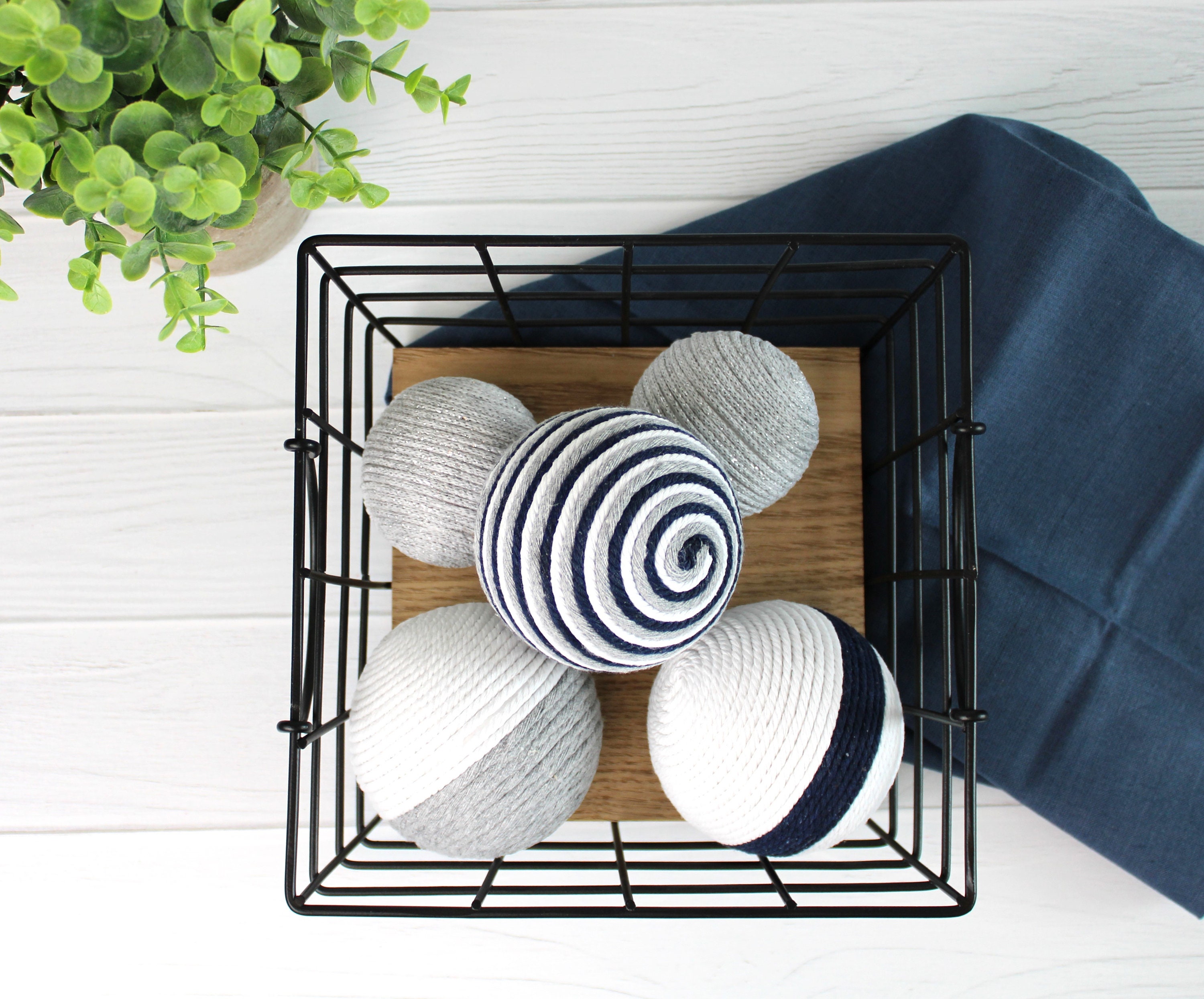 Macrame Wrapped Balls, Decorative Balls, Decorative Yarn Balls, Home ...