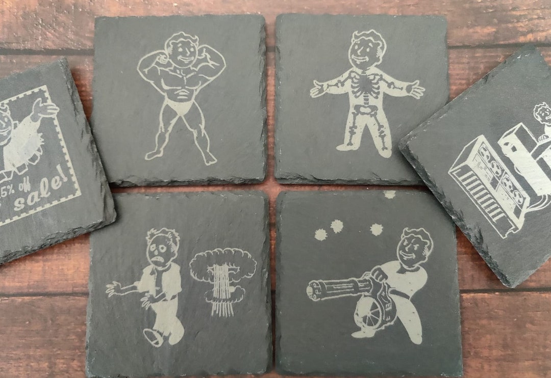 Fallout Perk Coasters Personalised Laser Engraved - Etsy UK