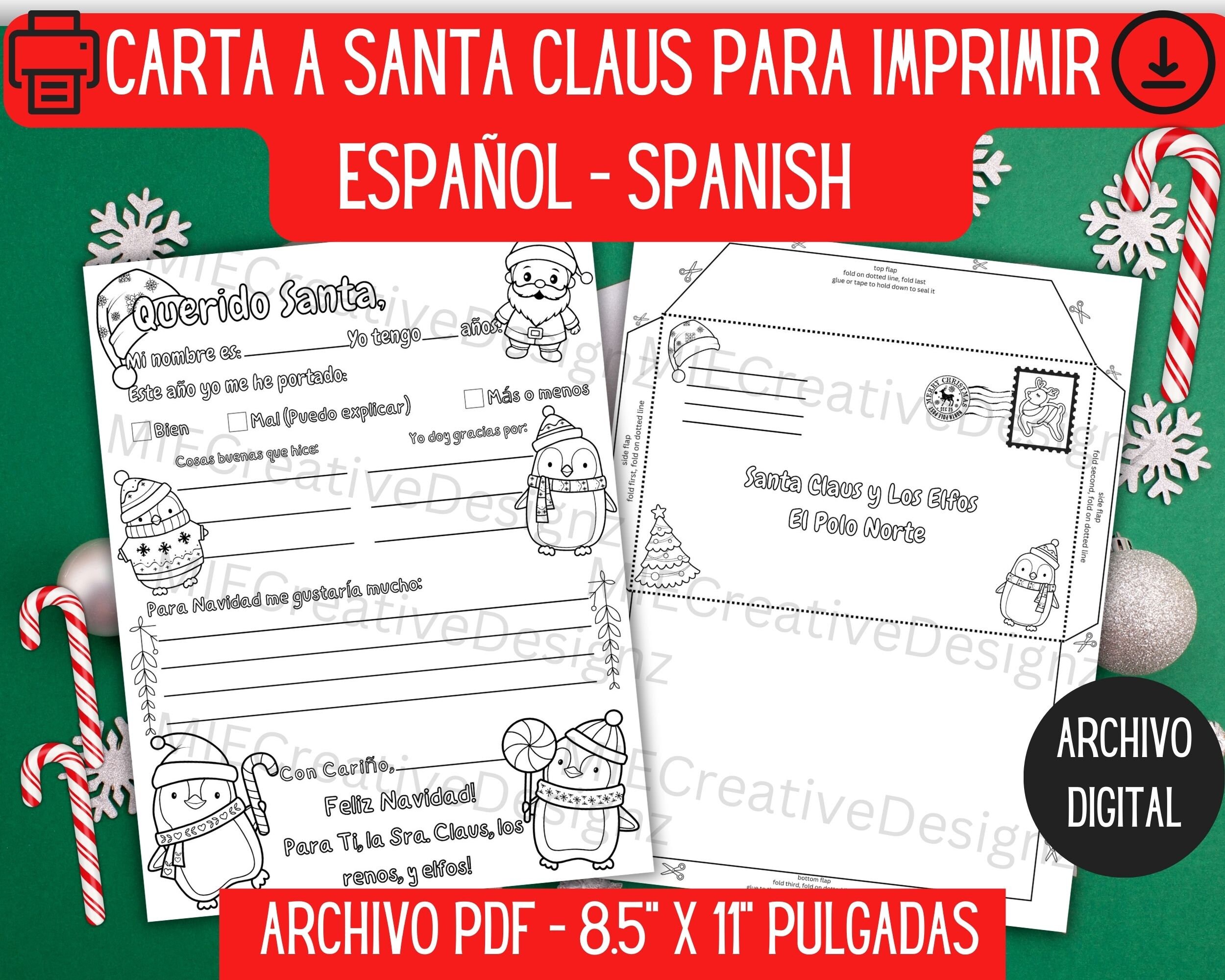 PINGUINO Carta a SANTA CLAUS, Carta De Navidad, Carta a Santa En ...