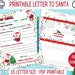 PRINTABLE LETTER to SANTA, Red Children's Letter to Santa, Santa Claus ...