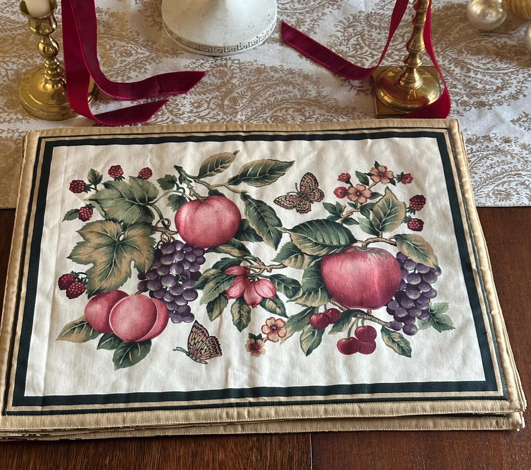 Lovely Handmade Two Sided Placematts, Set of Four, Cotton Buttetfly ...