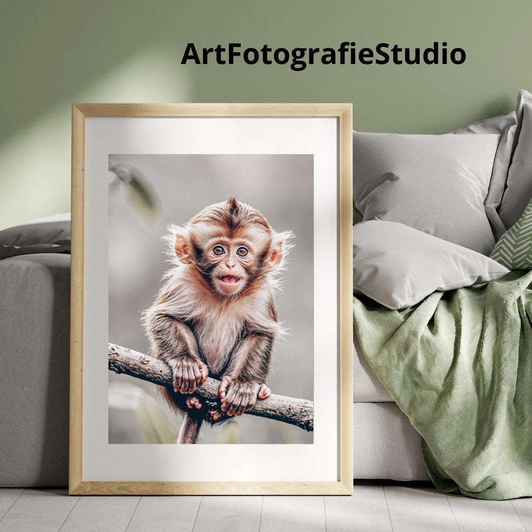 Cute Baby Monkey in the Jungle Digital Download - Etsy