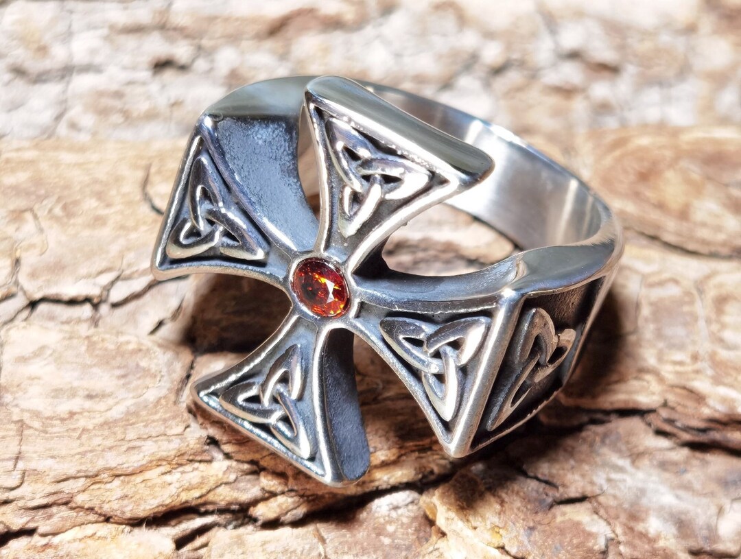 Celtic Knot Cross Amulet Ring, Spell Cast Ring, Protection Amulet, Love ...