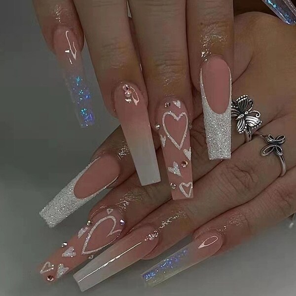 Long Fake Nails - Etsy
