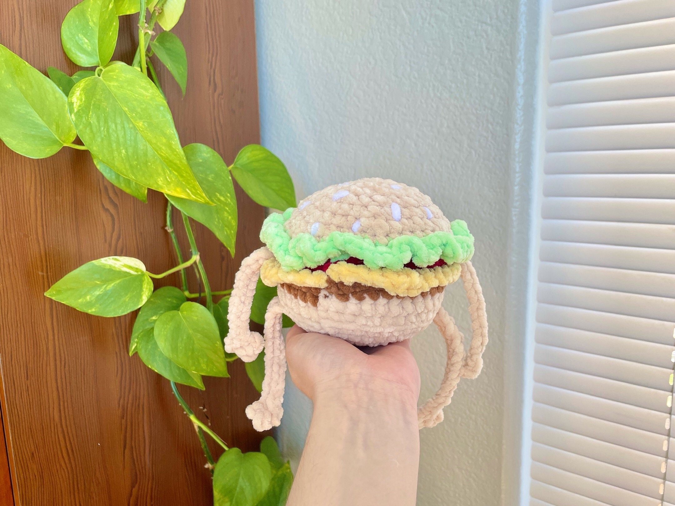 Burger Crochet Pattern, No Sew Food Amigurumi Tutorial - Etsy