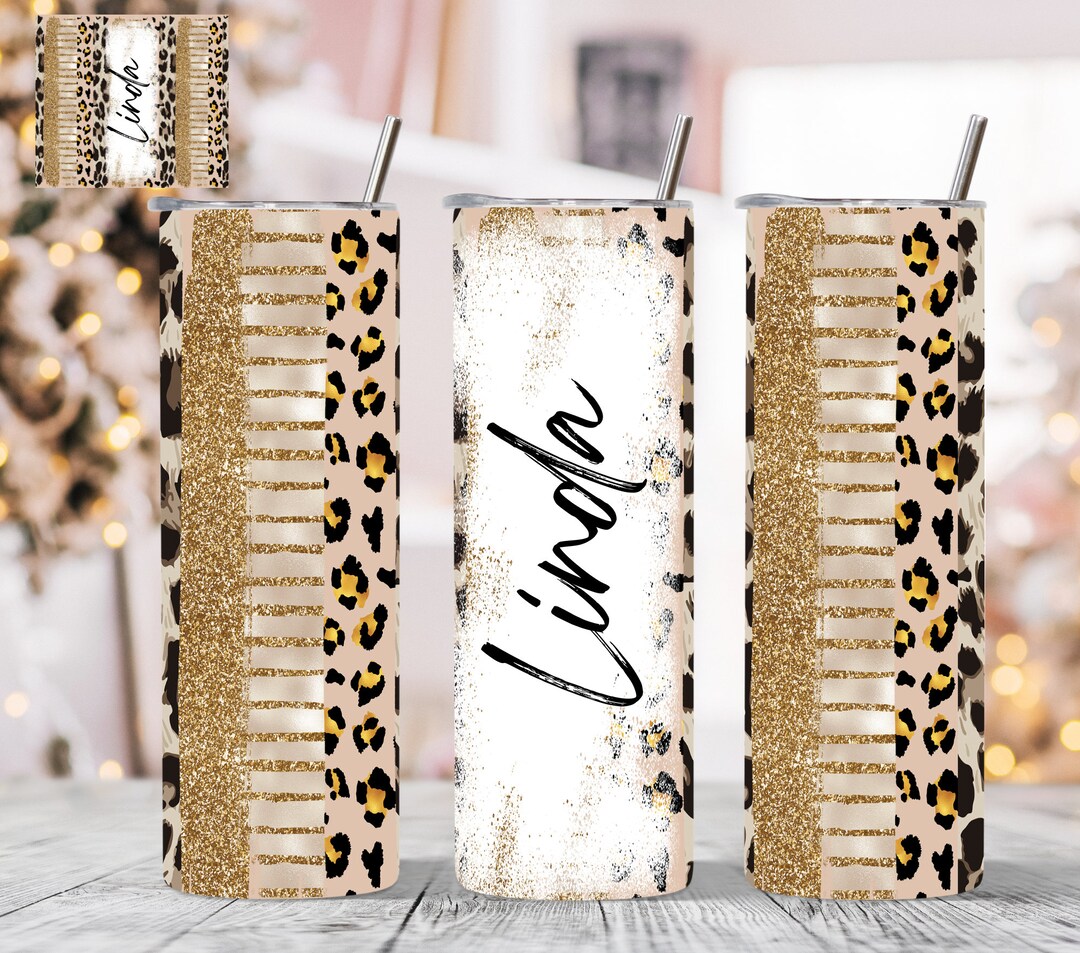 Personalized Leopard Print Tumbler/20 Oz Stainless Steel Tumbler - Etsy
