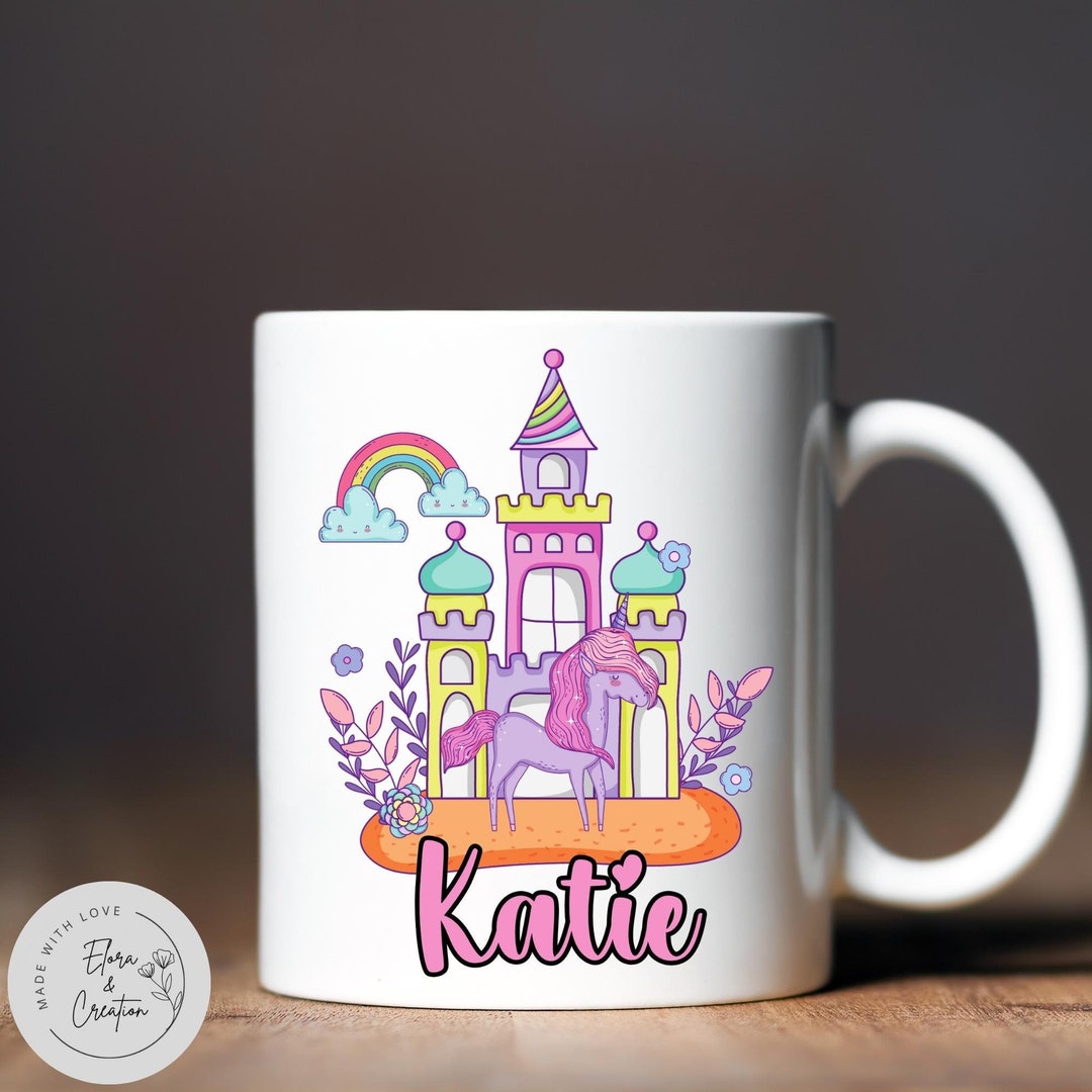 Castle Mug for Girls Kingdom Mug for Daughters Rainbow and Unicorn Mugs ...