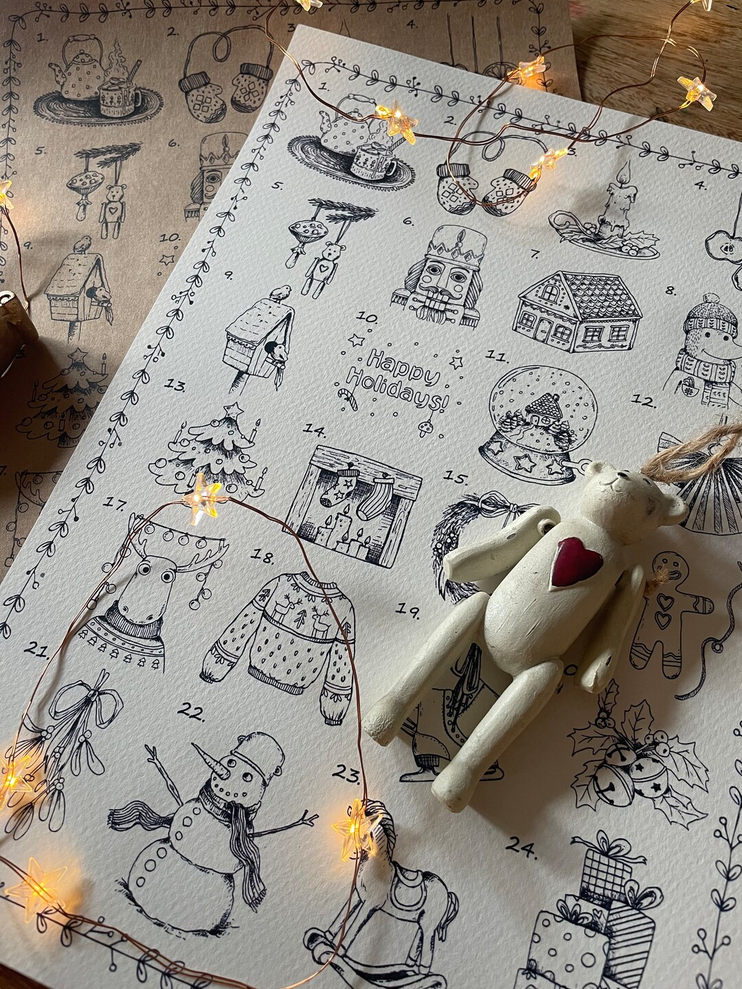 Advent Calendar Printable, Christmas Countdown, A3 A4, Instant Download ...