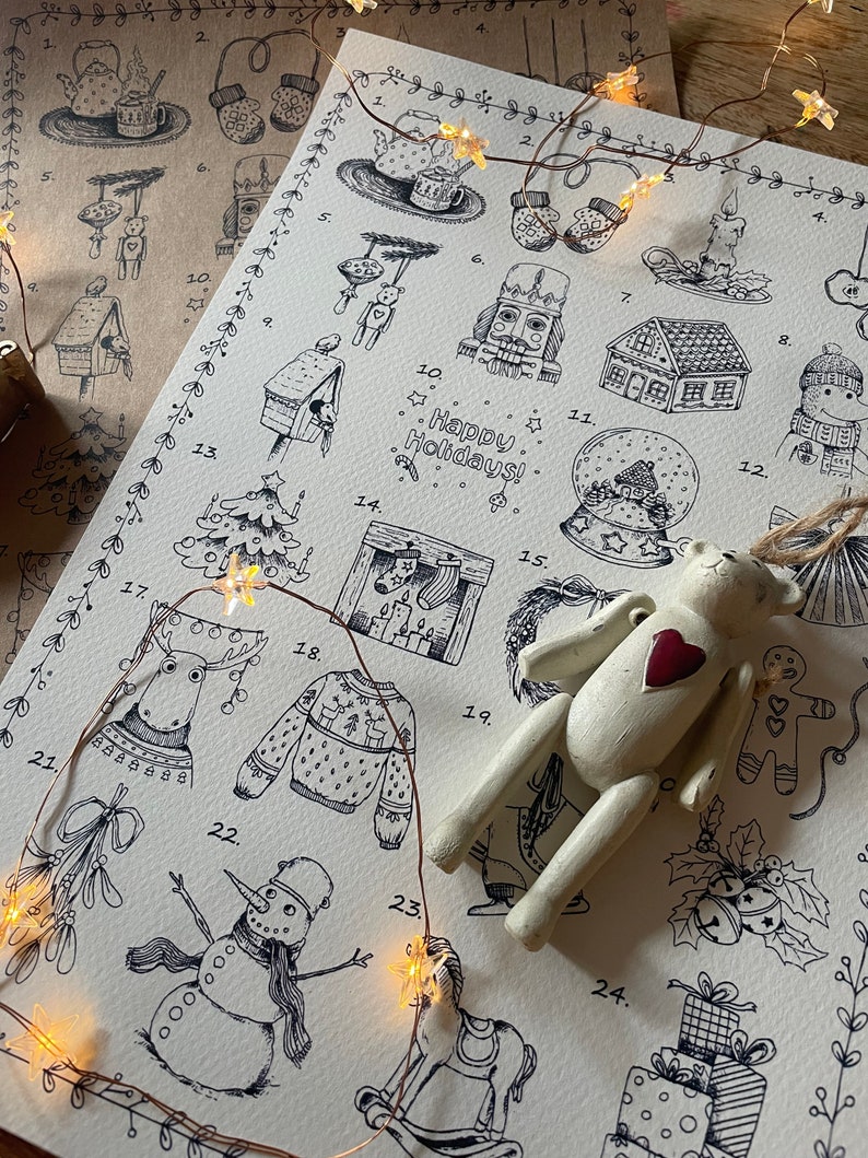 Advent Calendar Printable, Christmas Countdown, A3 A4, Instant Download ...