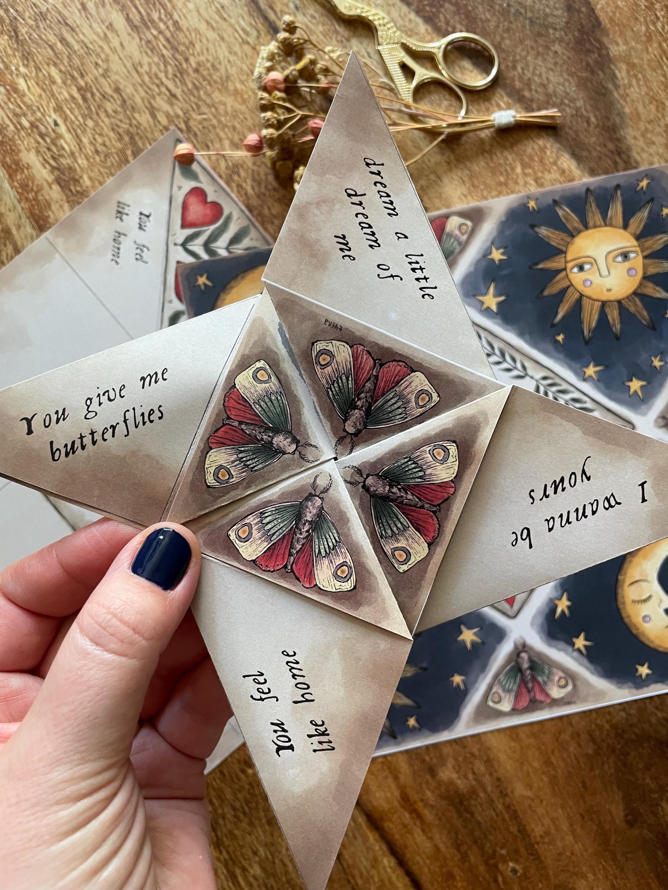 Victorian Puzzle Purse, Vintage Valentine Gift, Origami Love Token ...