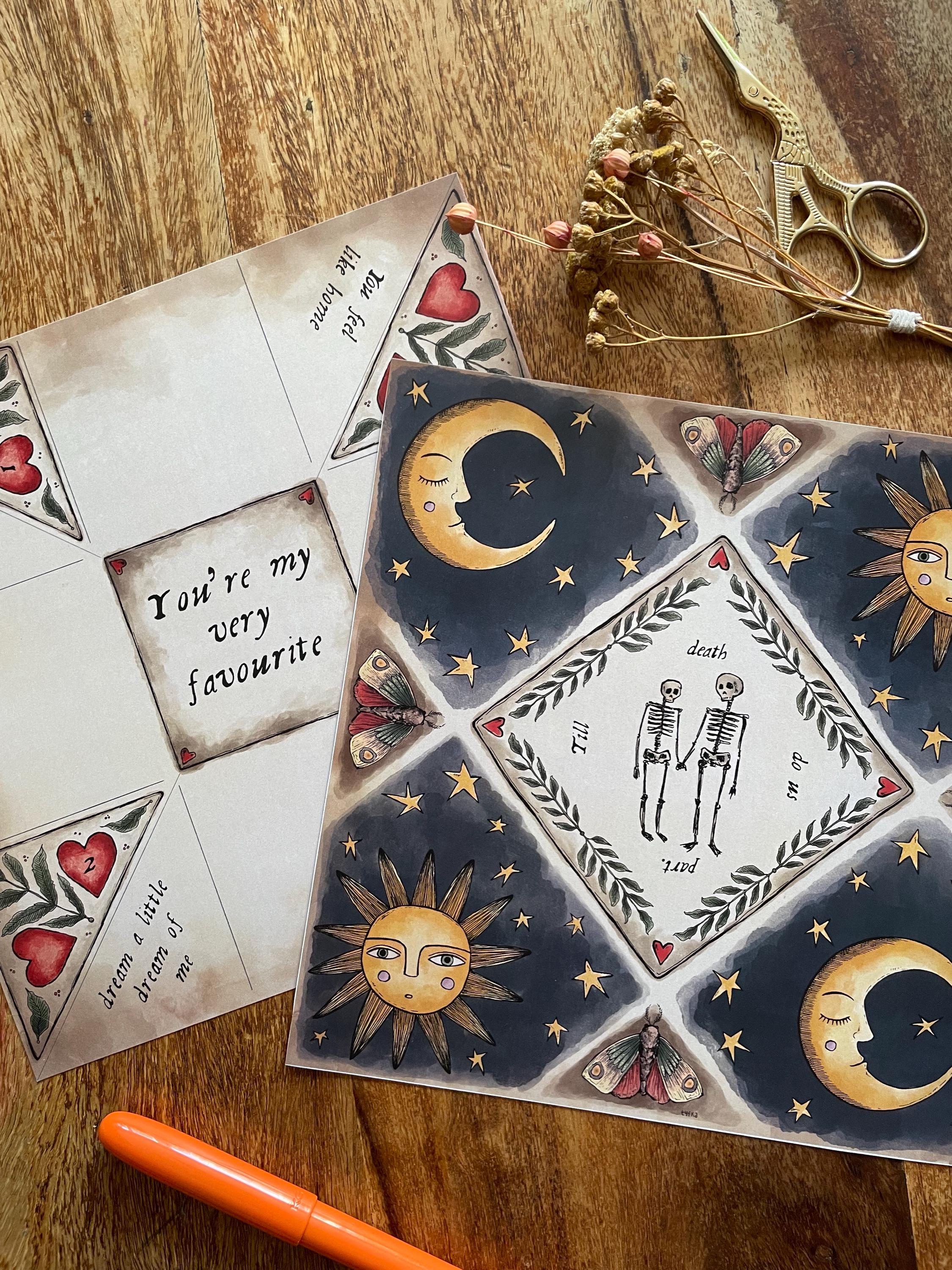 Victorian Puzzle Purse: Origami Love Letter Template (instant Download ...