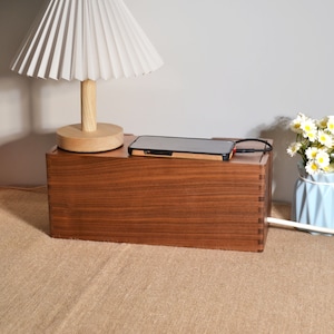 Handmade Wooden Cable Management Box • Walnut Cable Storage Box ...