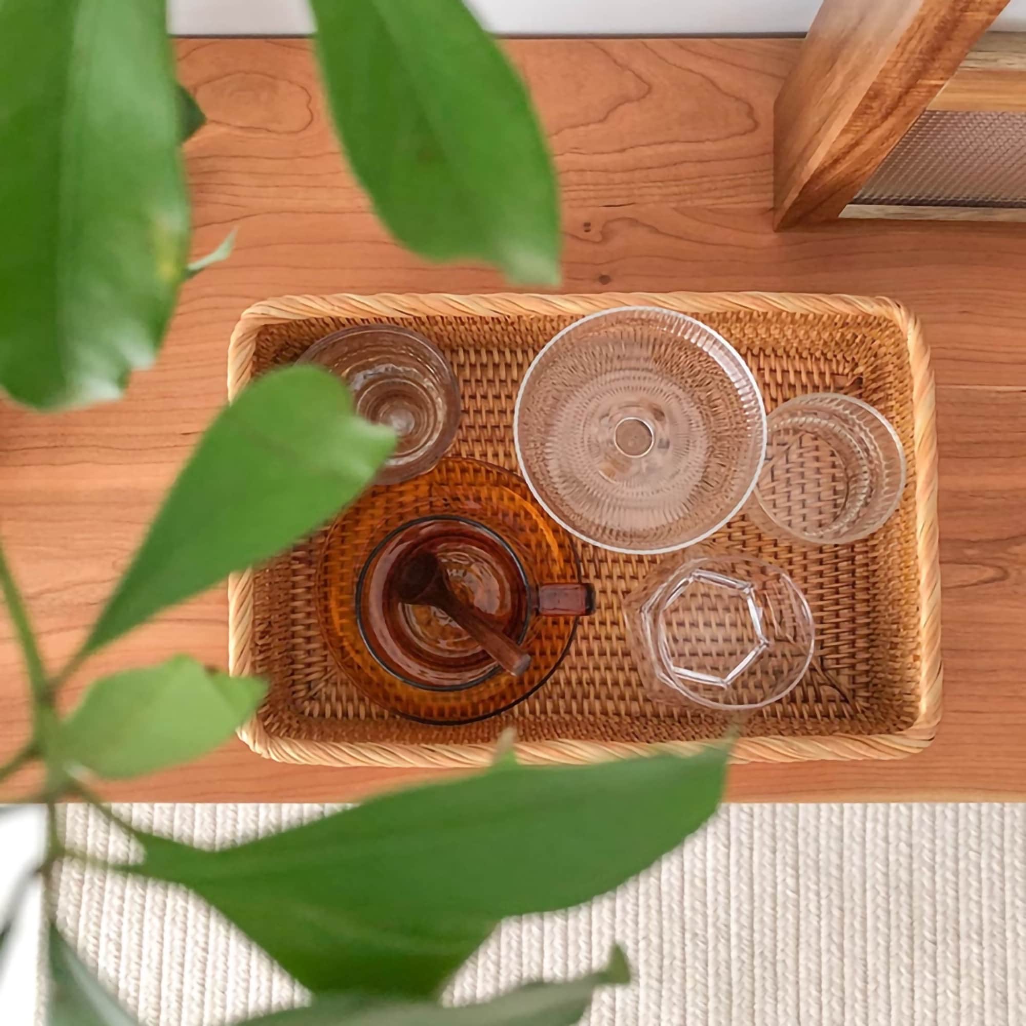 Handmade Rectangular Woven Rattan Storage Basket Woven - Etsy