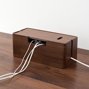 Handmade Wooden Cable Management Box • Walnut Cable Storage Box ...
