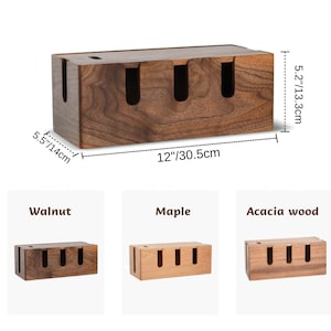 Handmade Wooden Cable Management Box • Walnut Cable Storage Box ...