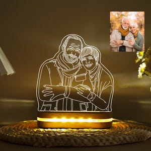 Personalized Portrait Night Light, Custom Photo Lamp With Picture Text ...