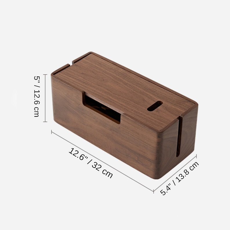 Handmade Wooden Cable Management Box Walnut Cable Storage - Etsy