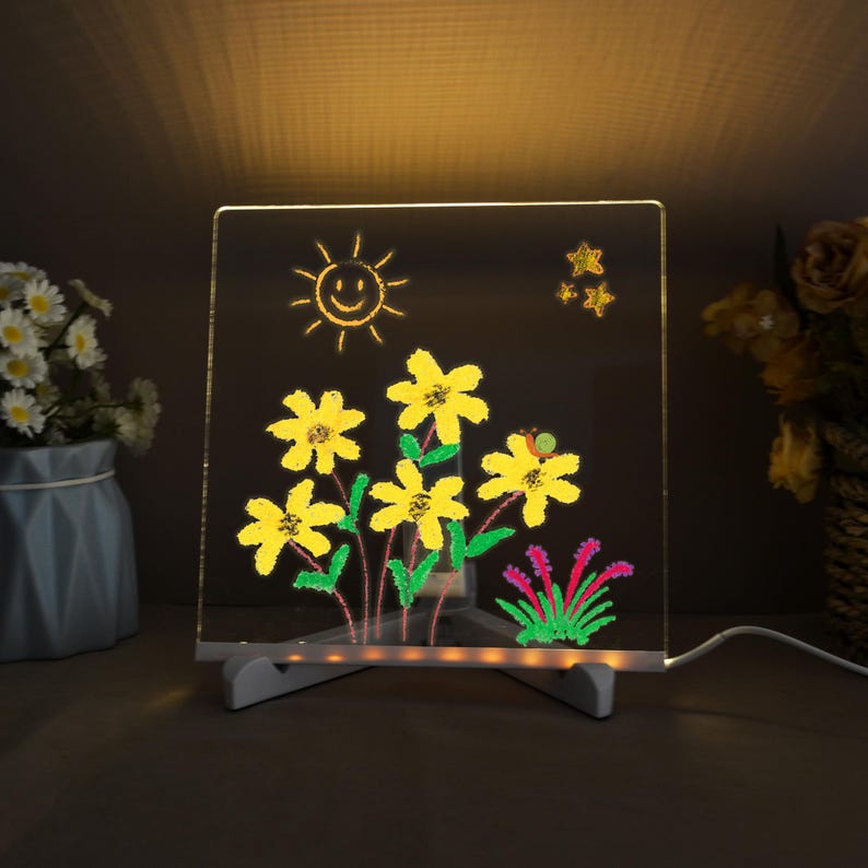 Kids LED Acrylic Drawing Board ,coloring Sheets Included ,perfect ...
