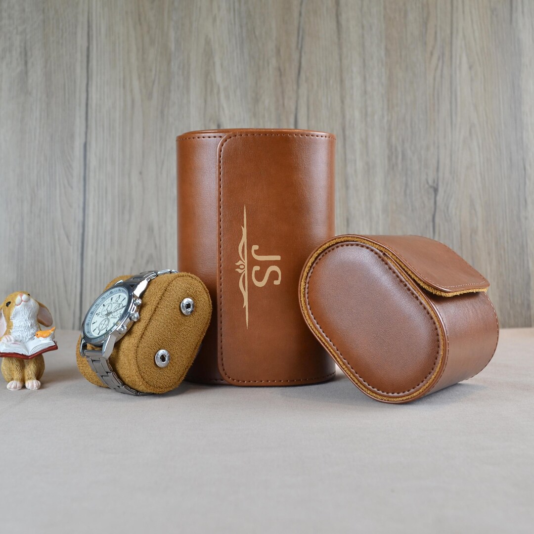 Customized Leather Watch Case, Leather Watch Case, Personalized Travel ...