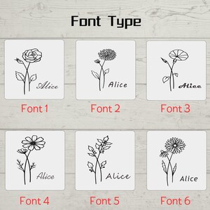 Custom Birth Flower Name Solid Wood Jewelry Box Natural Walnut Cherry ...