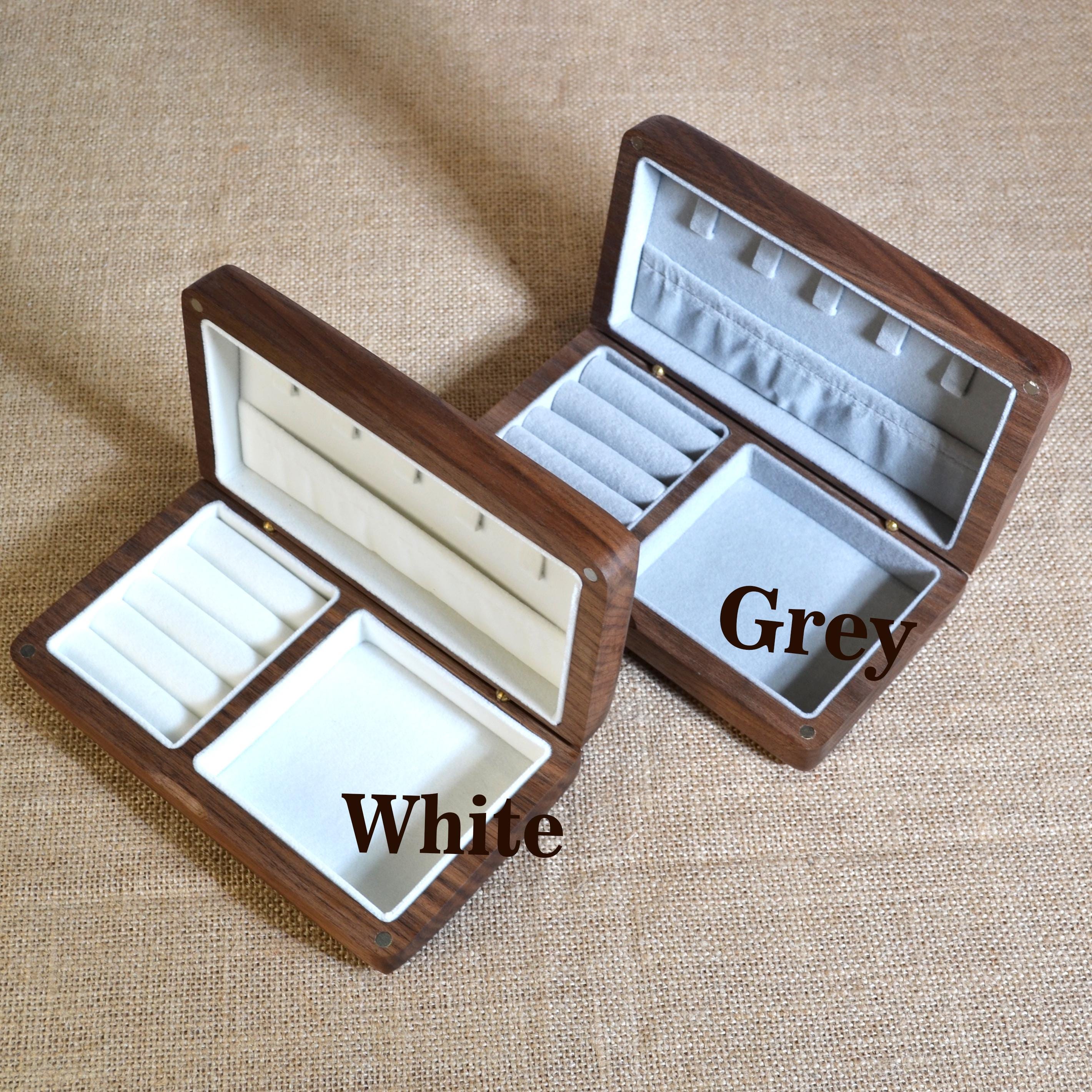 Custom Floral Alphabet Jewelry Box • Natural Walnut Wood Jewelry Box ...