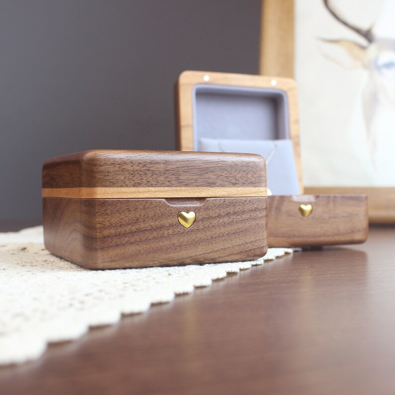 Custom Walnut Wood Jewelry Box Vintage Solid Wood Necklace - Etsy