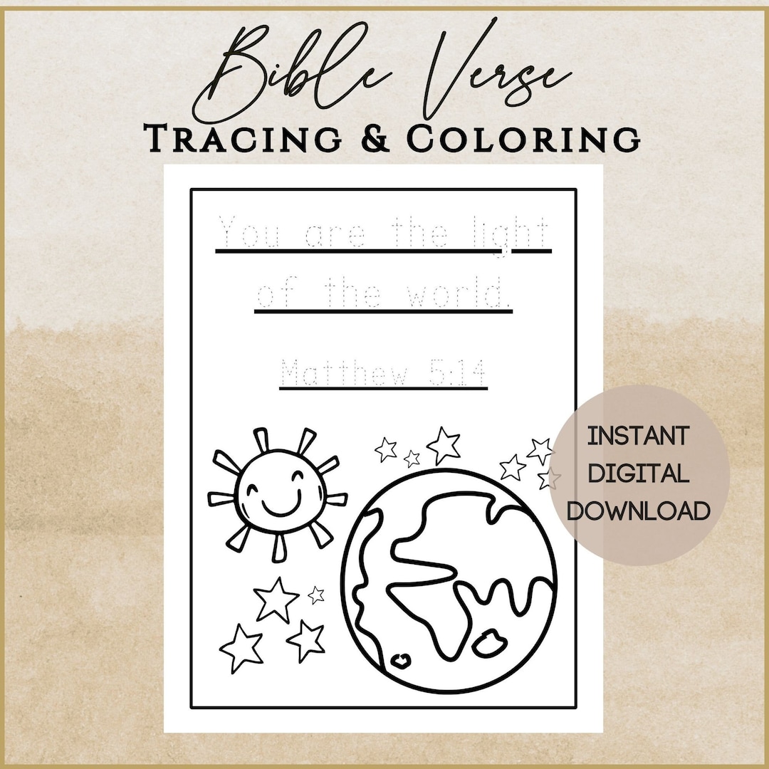 Bible Verse Tracing & Coloring Pages, Scripture Memorization Copywork ...