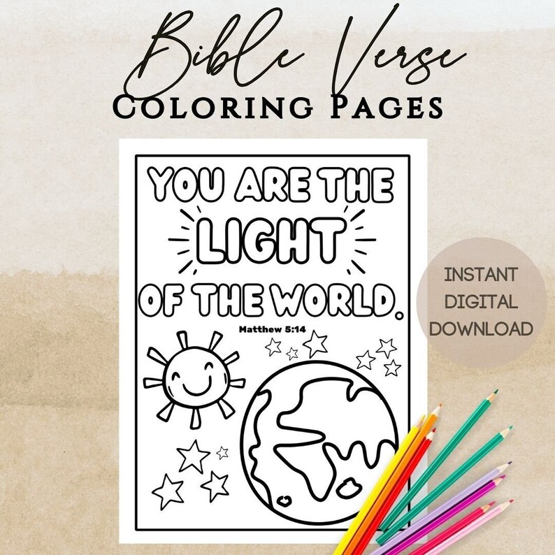 Bible Verse Coloring Pages, Scripture Memorization, Sunday Church ...
