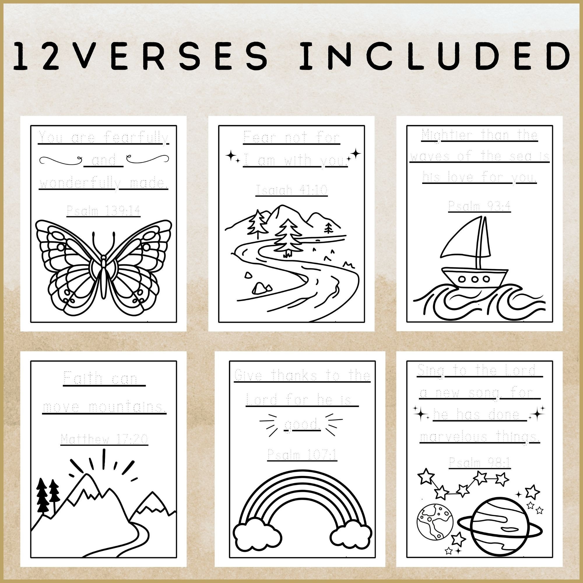 Bible Verse Tracing & Coloring Pages, Scripture Memorization Copywork ...