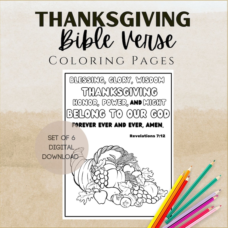 Thanksgiving Bible Verse Coloring Pages Fall Sunday Church - Etsy Australia