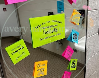 Sticky Note Post It Printable Templates Positivity Motivational Quotes ...