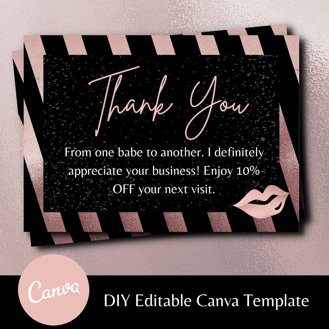Thank You Card Flyer Front and Back, Canva Template, DIY Flyer ...