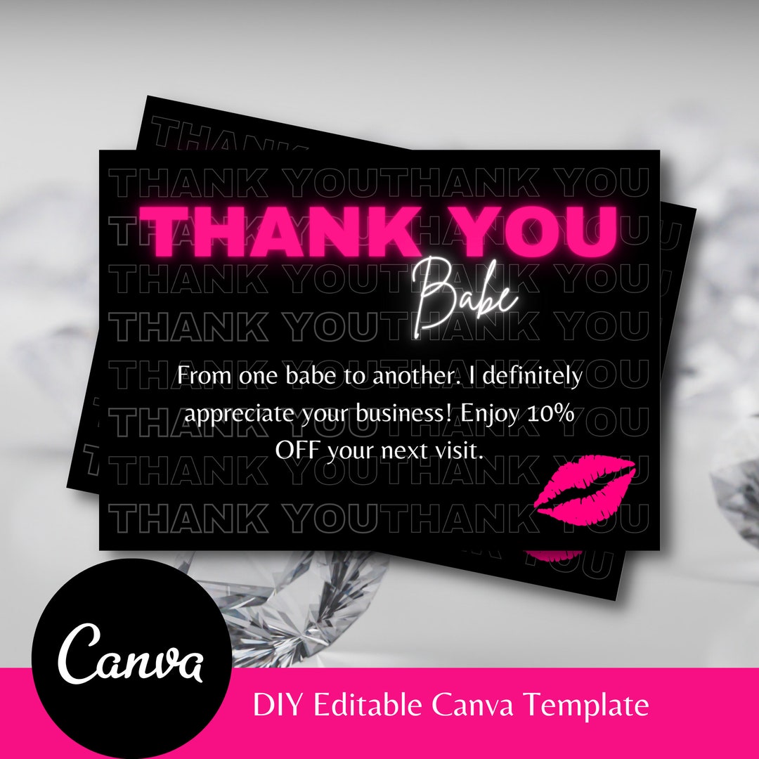 Thank You Card Flyer Front and Back, Canva Template, DIY Flyer ...