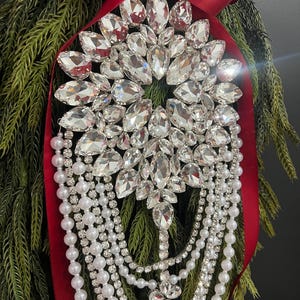 Christmas Staircase Swag | Jeweled Door Swag | Christmas Swag for ...