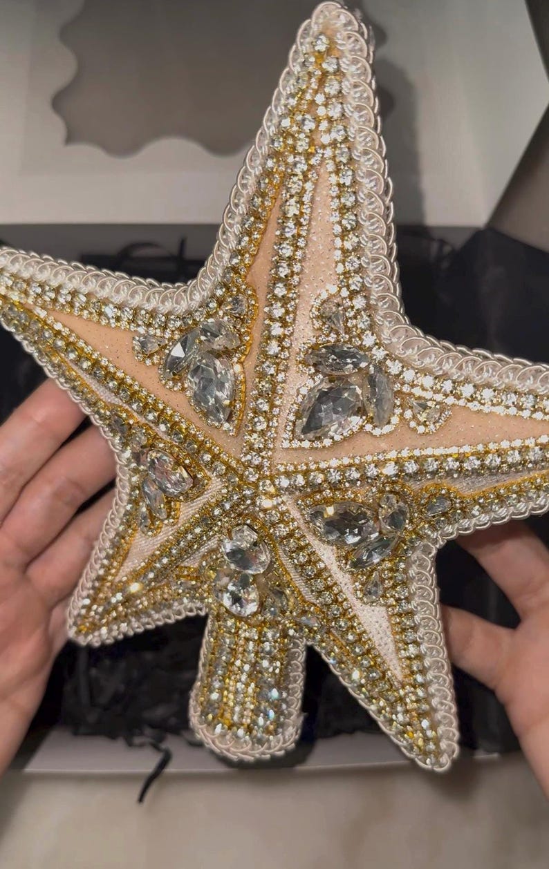 Luxury Gold Star Tree Topper | Handmade Jeweled Christmas Tree Topper ...