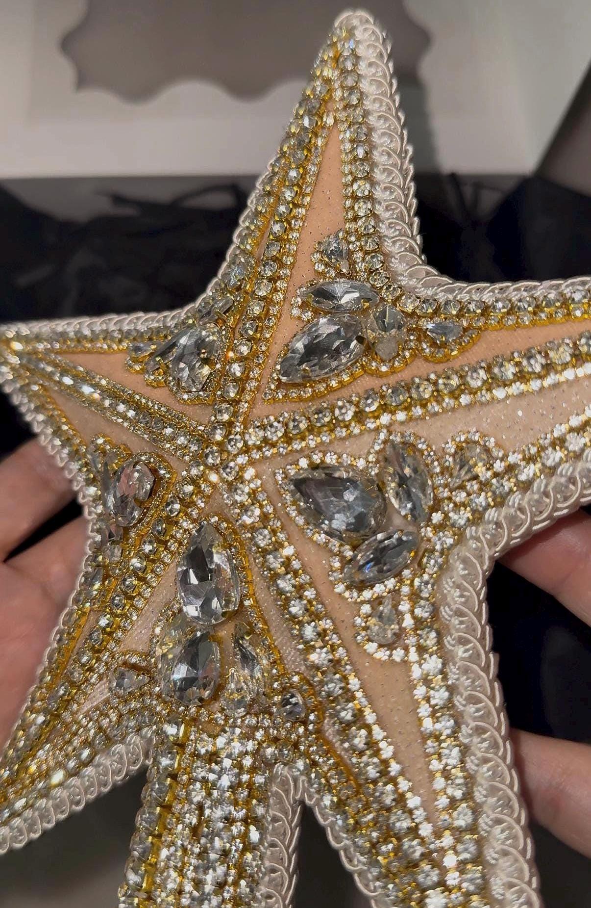 Luxury Gold Star Tree Topper | Handmade Jeweled Christmas Tree Topper ...
