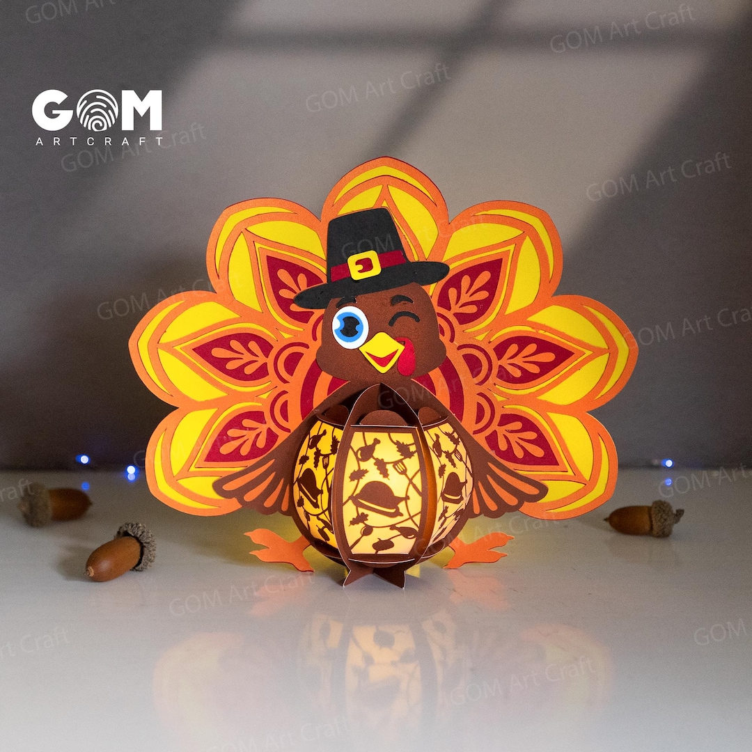 Thanksgiving Turkey Lantern SVG, Autumn Decorative Lantern SVG ...