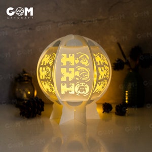 Snowball Lantern SVG - Ho Ho Ho Lantern Template - Merry Christmas DIY ...