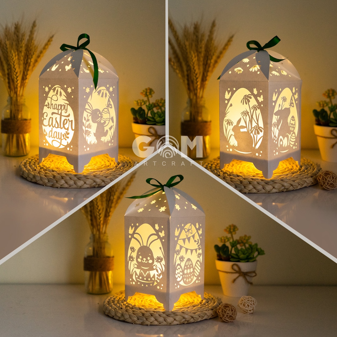 Pack 3 Easter Lantern Template - Easter Bunny Lightbox - Easter Eggs ...