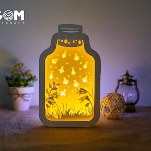 Firefly Shadow Box - Light Box - Paper Cut Template - Light Box SVG ...