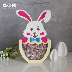 Pack 2 Easter Candy Box SVG - Easter Eggs Paper Cut Template - Box Easter Holder - Gift Box ...