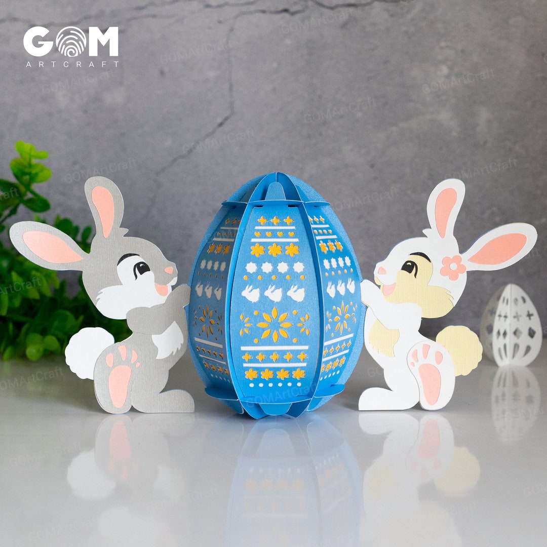 Bunny Lantern Template SVG - Easter Egg Lantern for Easter Decorations ...