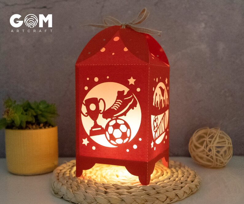 Soccer Lantern Sports Shadow Box SVG Paper Cut Light Box - Etsy
