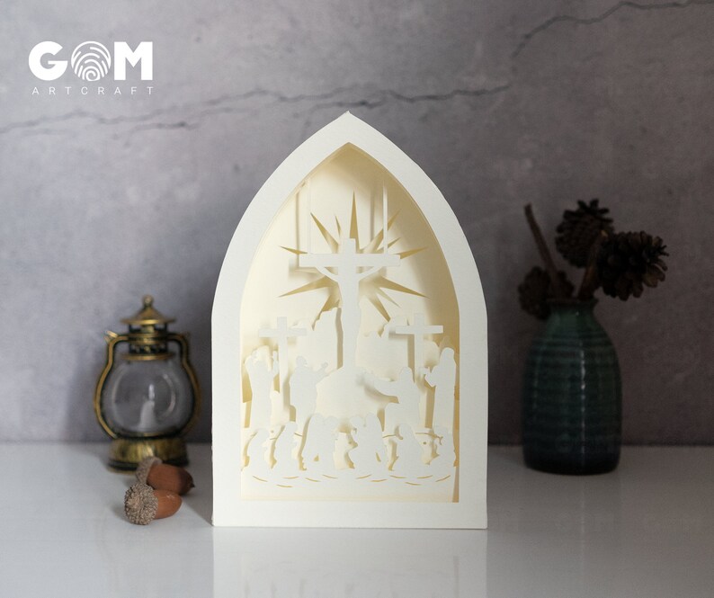 Combo 3 Jesus Domed Shadow Box SVG Paper Cut Template - Etsy