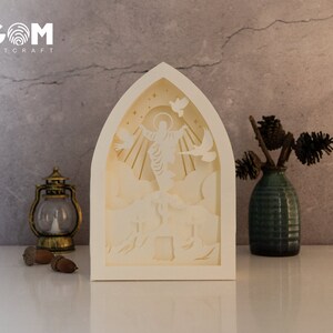 Combo 3 Jesus Domed Shadow Box SVG - Paper Cut Template - Light Box SVG ...